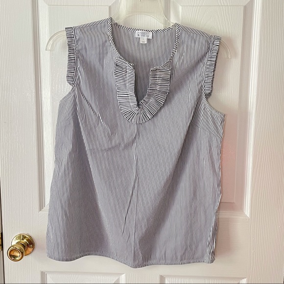 Market & Spruce | Tops | Black White Striped Market Spruce Large Blouse ...